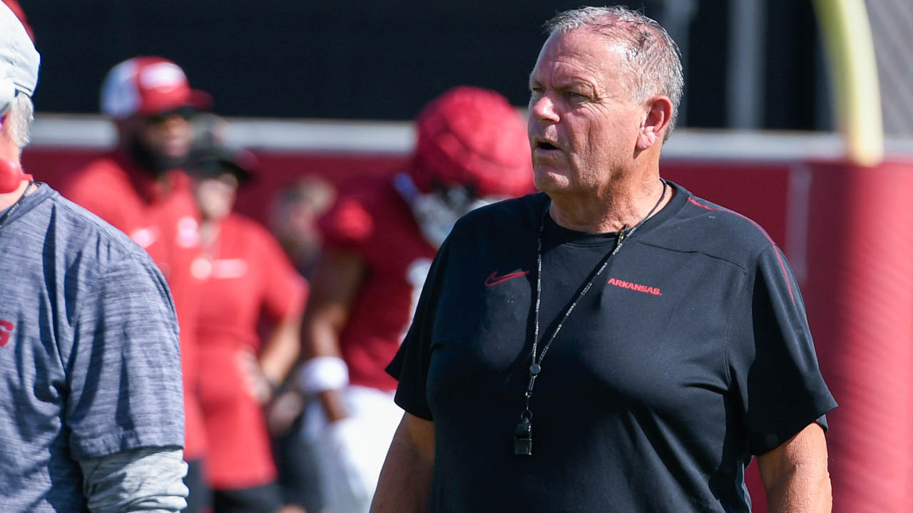Razorbacks' coach Sam Pittman recapping first day of fall practice ...